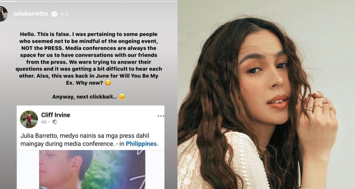 Julia Barretto denies claims of being irritated during a press conference • PhilSTAR Life